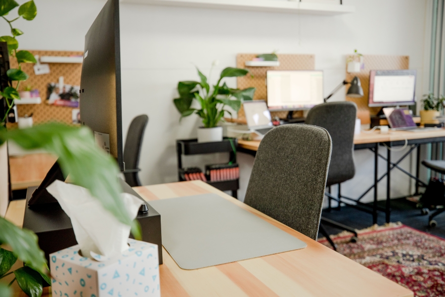 A dedicated desk in a creative video agency office - Greenwich ...
